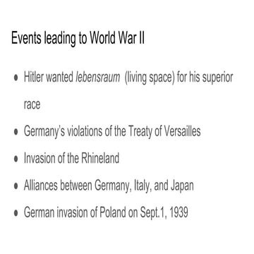 Early WW II presentation | PPTX