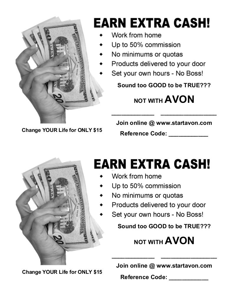 Earn Extra Cash with Avon Flyer