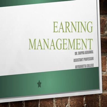 Earning Management- FINANCIAL DISTRESS- FINANCIAL ACCOUNTING AND ...