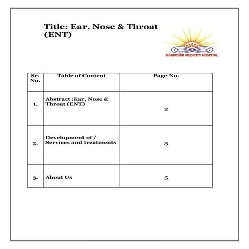 Ear, nose & throat (ENT) | PDF