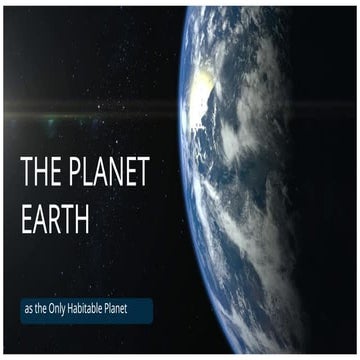 Characteristics of the Earth that supports life | PPTX