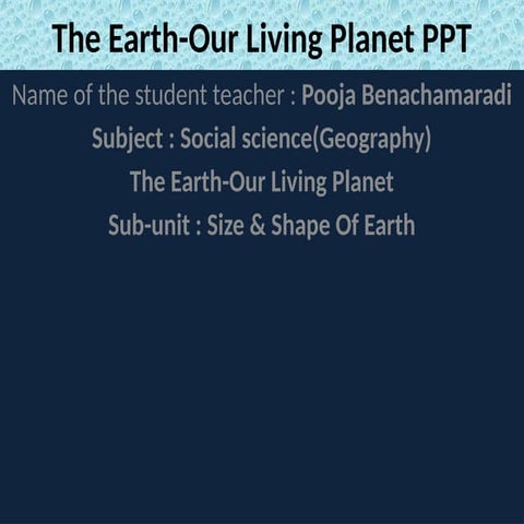 Students have already known about the Earth & Planets. Understanding ...
