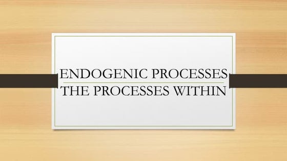 Endogenic processes - The Process Within | PPTX | Geology | Science