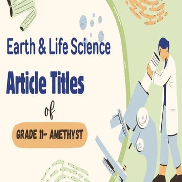 Earth-Life-Science.pdf G11 Article Titles | PDF
