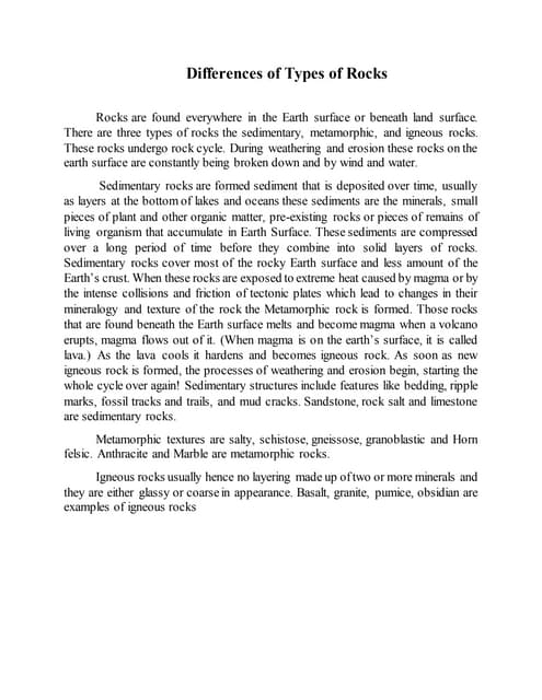 Types Of Rocks | PPT