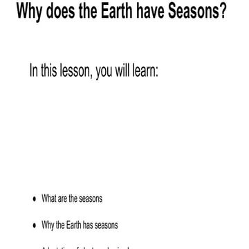 Earth and seasons | PPTX