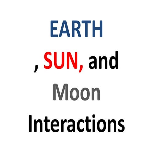 Earth, sun and moon Interactions | PPTX