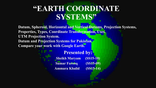 Coordinate systems (Lecture 3) | PPTX