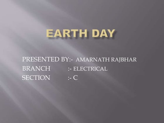 Earth day presentation | PPT