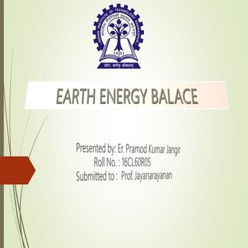 Earth energy balance final | PPTX