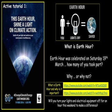 Earth hour active tutorial 2016 | PPTX