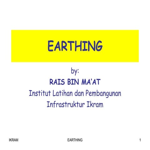 EARTHING tecnology electrical engineering electrical | PPT