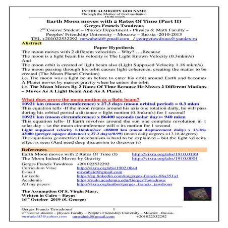 Earth Moon moves with 2 Rates Of Time (Part II) | PDF