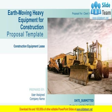 Earth Moving Heavy Equipment For Construction Proposal Template ...