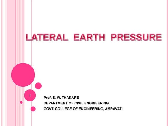 Earth pressure | PPTX | Geology | Science