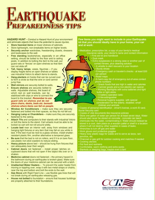 Earthquake Preparedness Infographic | PPT