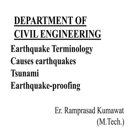Earthquake Terminology & causes | PPTX