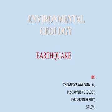 Earthquake in Environmental geology | PPT