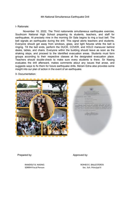 Narrative Report on 3rd NNational Simultaneous Earthquake Drill2023.docx