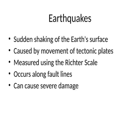 Understanding Earthquakes: Causes, Effects, and Safety Measures | PPTX