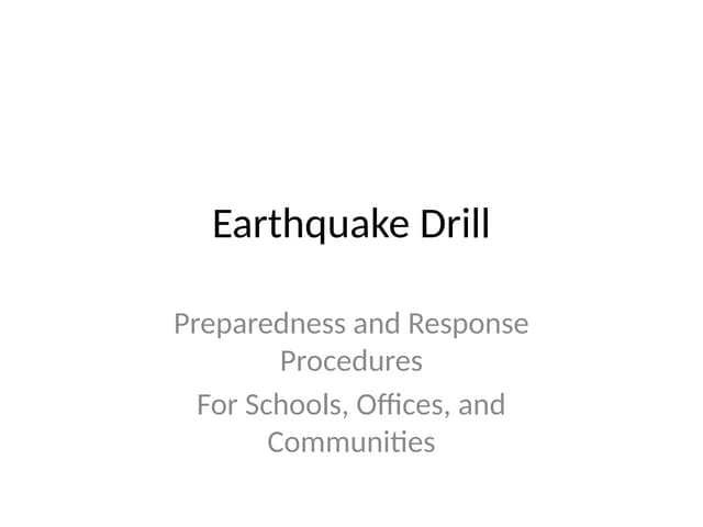 Importance of earthquake drills | DOCX