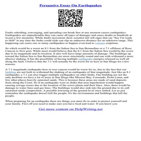 Earthquake Essay | PDF