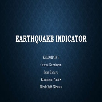 Earthquake Indicator using Arduino UNO | PPT