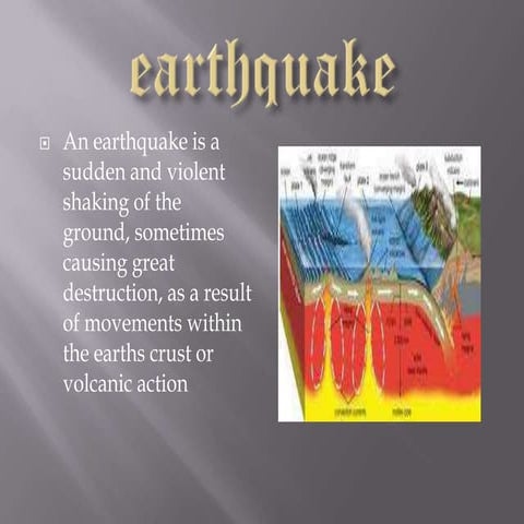 presentation of an 9 grade students on the topic of earthquake and the ...