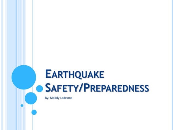 Preparedness for earthquake | PPT