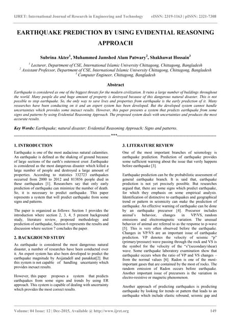 Earthquake prediction ppt that helps for predicting the earthquake | PPTX | Computing ...