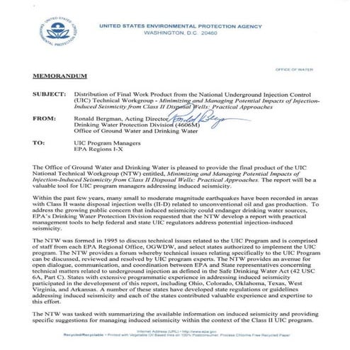 EPA Report: Minimizing and Managing Potential Impacts of Injection ...