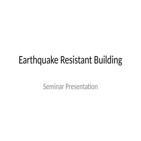 project report on earth quake resisting building | DOCX