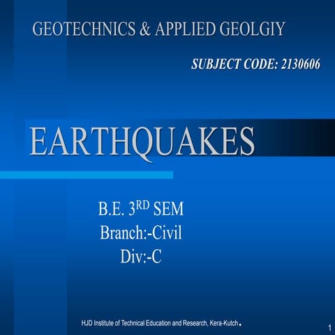 Earthquakes | PPTX