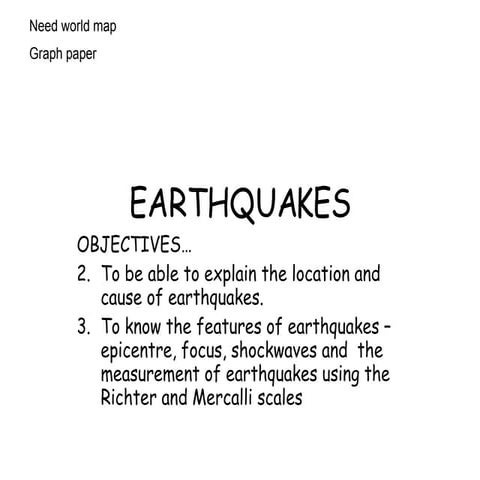 Earthquakes Lesson 1 | PPT