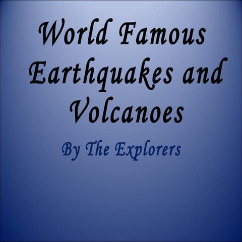 Earthquakes Volcanoes | PPT