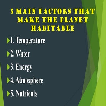 Earths-Subsystems.pdf, 5 main factors that make the planet habitable | PDF
