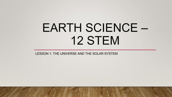 Grade 11 Earth & Life Science Lesson 1 | PPTX