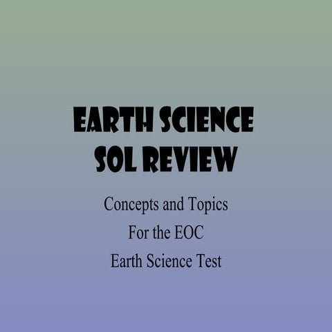 Earth Science SOL Review | PPT