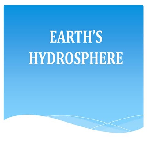 The hydrosphere presentation | PPTX