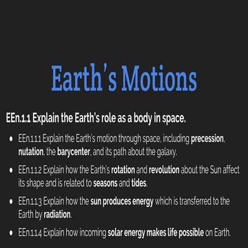 Earth's Motions | PPTX