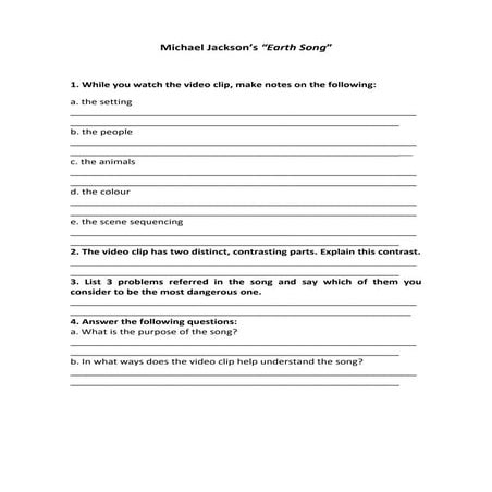 Earth song activity | PDF