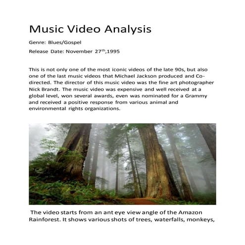Earth song -Music Video analysis | DOCX