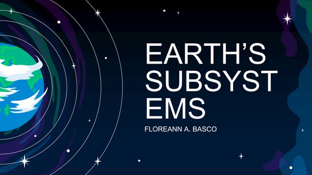 Subsystems of the earth | PPTX