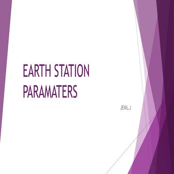 Earth Station Parameters Pptx Computer Networking Computing