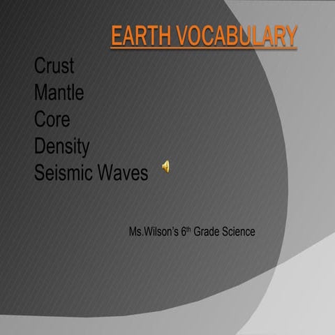 07: Earth Vocabulary | PPT | Geology | Science