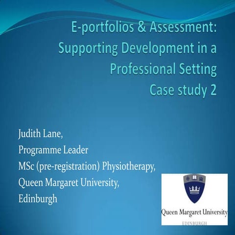 e-Portfolios and assessment in Health Sciences: Supporting Professional ...