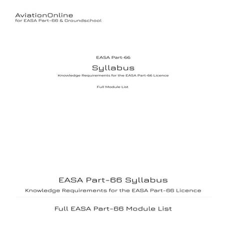 Easa part 66 syllabus | PDF
