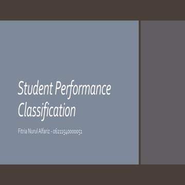 Student Performance Classification | PPTX