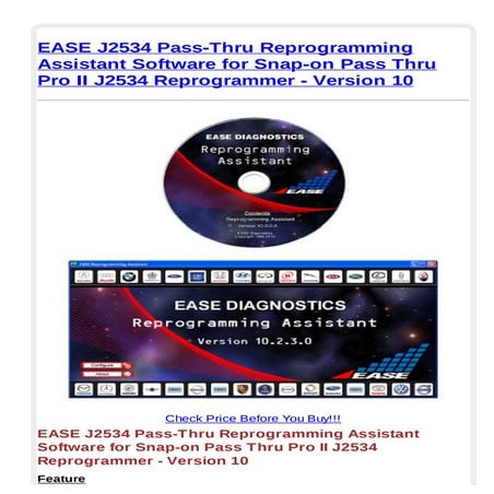 Ease j2534 pass thru reprogramming assistant software for snap-on pass ...