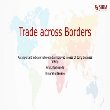Trade Across Borders- Ease of doing business | PPTX